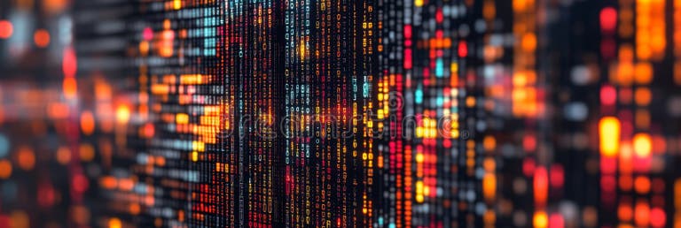 Abstract Digital Binary Code Data Flow Stream Background, Big Data and Cyber Security Concept ...