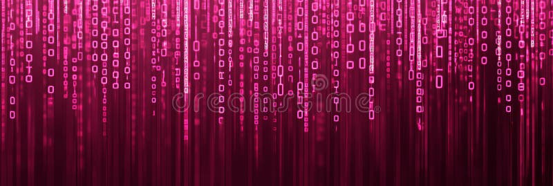 Abstract Digital Binary Code Data, Technology Background. Streaming Zeros and Ones in Pink Stock ...