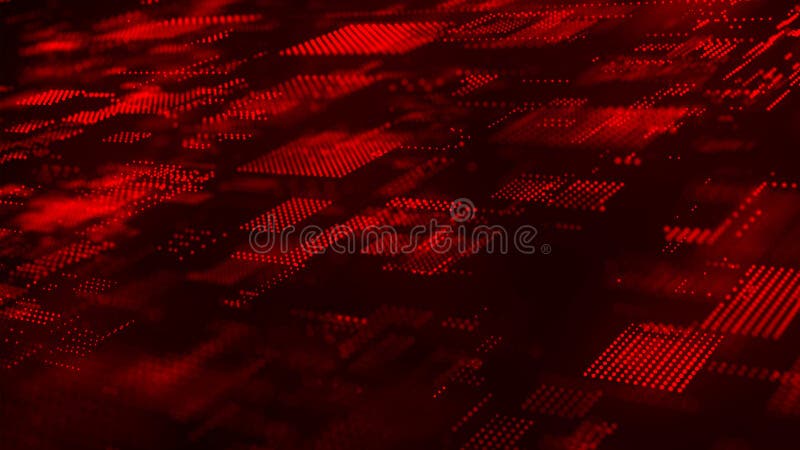 Abstract Digital Binary Code Flowing On Dark Background Network