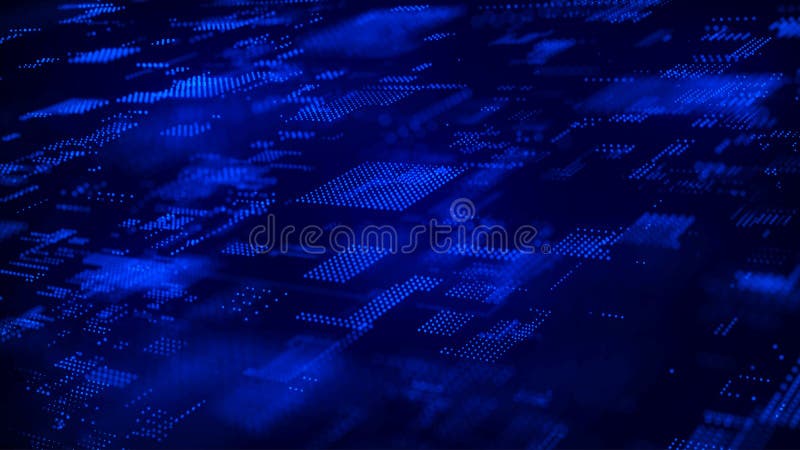 Abstract Digital Binary Code Flowing On Dark Background Network Connection Structure Stock