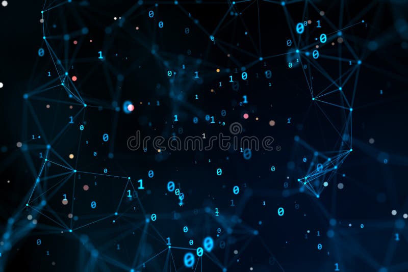 Abstract Digital Binary Code Matrix Background, Scientific Technology Data and Data Flow Concept ...
