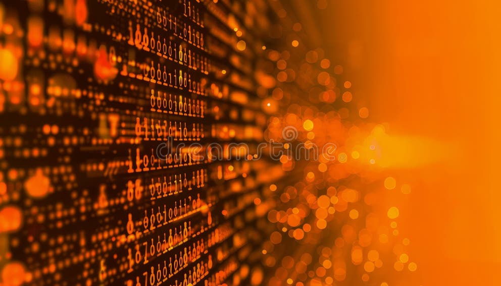 Abstract Digital Binary Data on a Computer Screen Technology Background ...