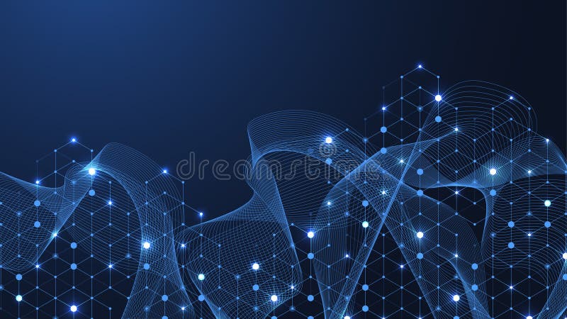 Abstract Digital Blockchain Cube Blocks Concept. 3D Big Data Cubes ...