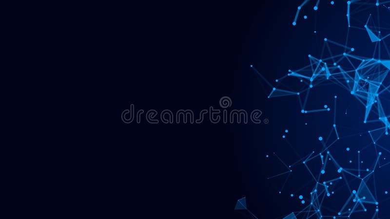 Abstract Digital Blue Background. Connecting Dots and Lines. Network ...