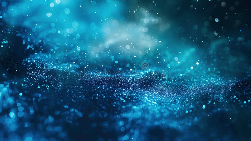 Abstract Digital Blue Background Lines and Drops Shining on Black ...