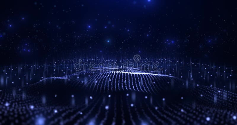 Digital Blue Bar Chart with Growing Business Concept. Hi-tech Style ...