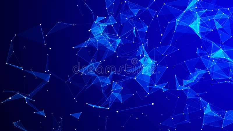 Abstract Digital Blue Background Plexus Effect Network Connection Structure 3d Rendering