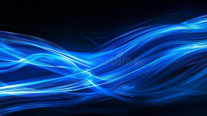 Abstract Digital Blue Light Waves on Dark Background Stock Image ...