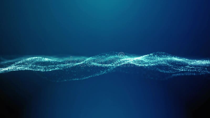 Abstract Digital Blue Points Color Wave Surface Complex Blue Background ...