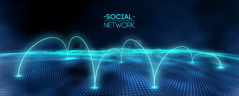 Abstract Digital Blue Social Network Background Stock Vector ...