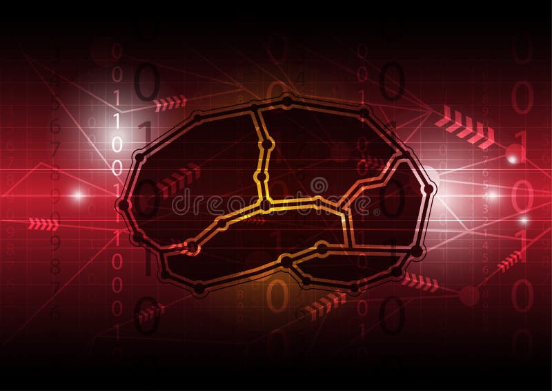 Abstract Digital Brain Communication Stock Vector - Illustration of ...