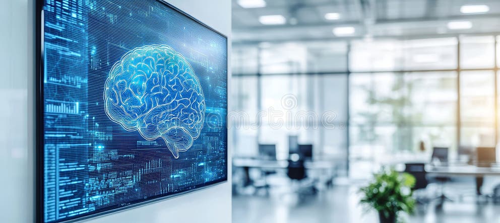 Abstract Digital Brain and Data Visualization on Large Modern Screen ...