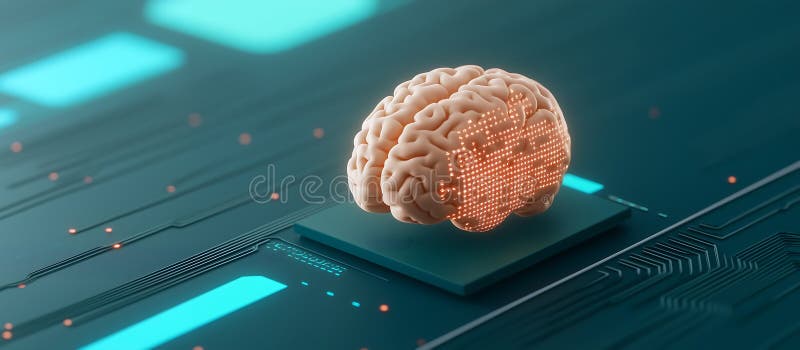 Abstract Digital Brain with Illuminated Circuits on a Futuristic Teal ... Abstract Digital Brain with Illuminated Circuits on a Futuristic Teal ...
