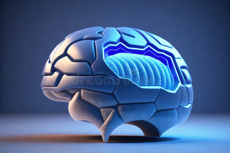 Abstract Digital Brain Neural Network Concept Stock Illustration