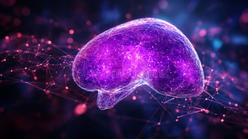 Abstract Digital Brain Neural Network Visualization Stock Illustration ...