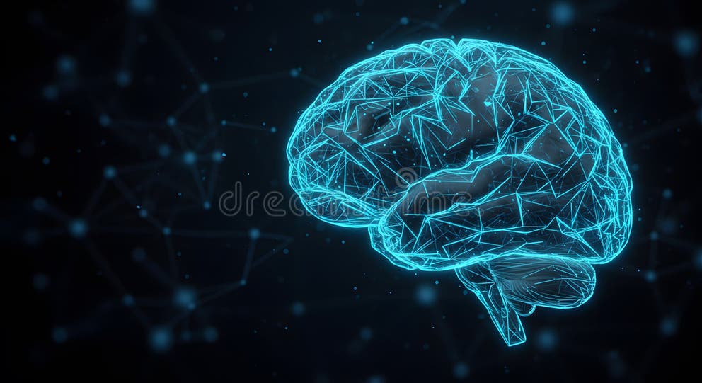 Abstract Digital Brain Representation Neural Network Connections ...