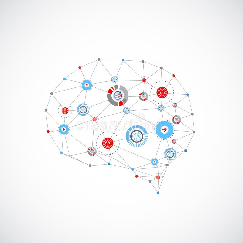 Digital Brain Logo Design. Future Data Technology Vector Icon. Network ...