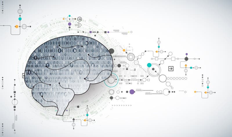 Abstract Digital Brain, Technology Concept. Vector Stock Vector ...