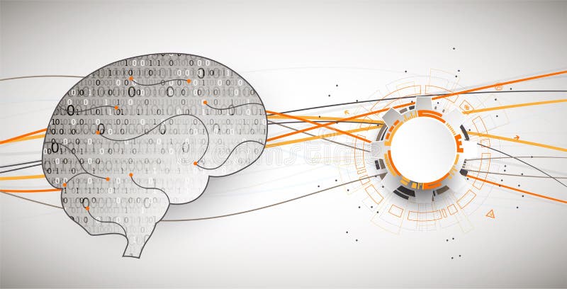 Abstract Digital Brain, Technology Concept. Vector Stock Vector ...
