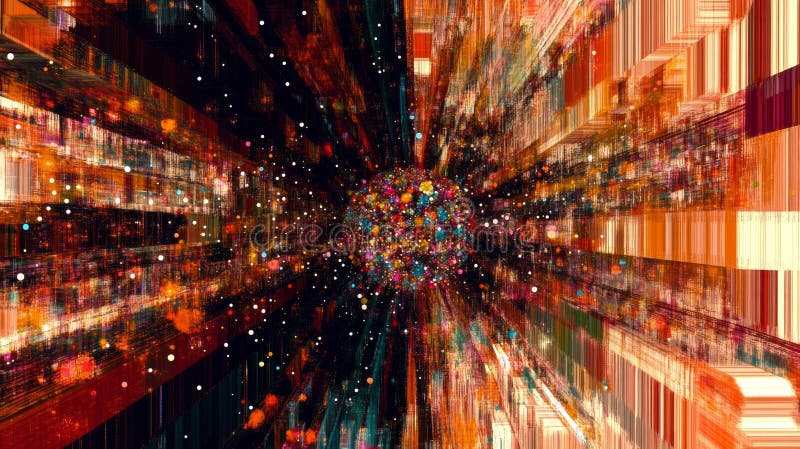 Abstract Digital Burst with Vibrant Colors and Geometric Patterns Stock ...