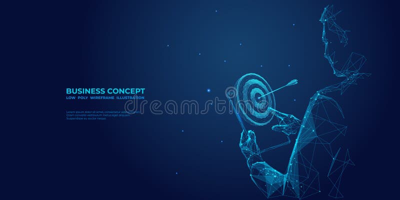 Abstract Digital Businessman Touching Target on a Tablet. Stock Vector ...