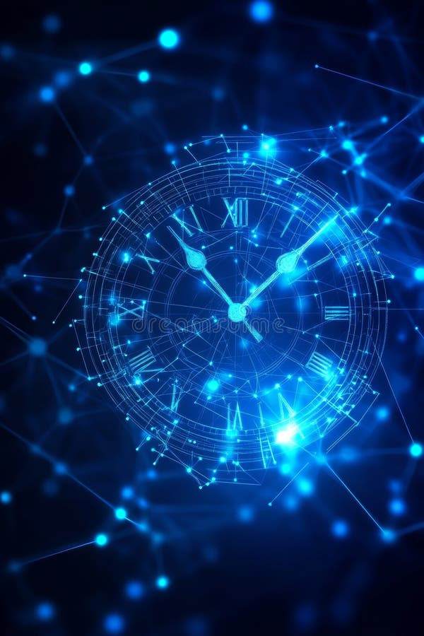 Abstract Digital Calendar Design on Blue Technology Background with ...