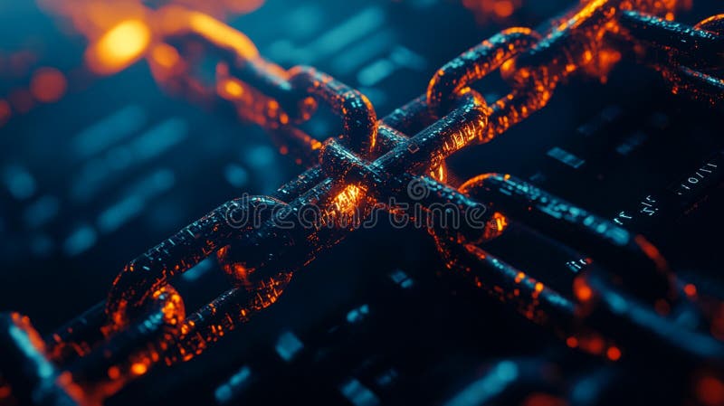 Abstract Digital Chain Link Network Security Technology Background 3D ...