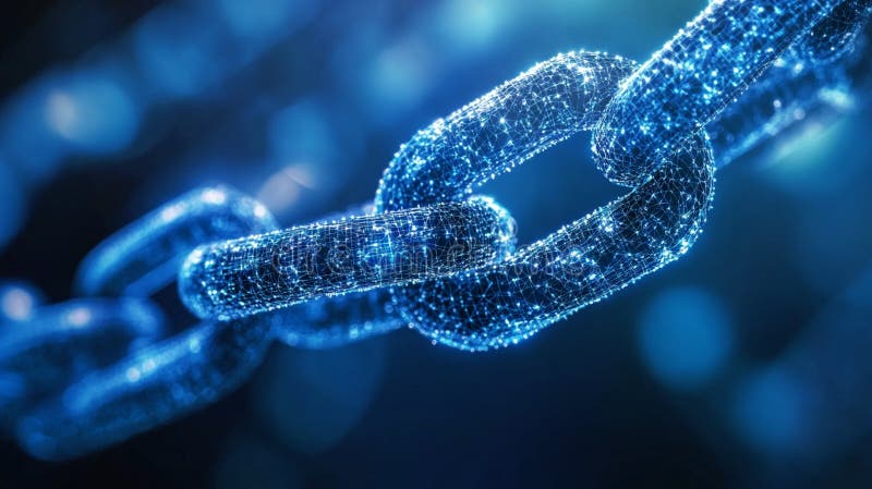 Abstract Blue Digital Chain Link Network Technology Background Data ...