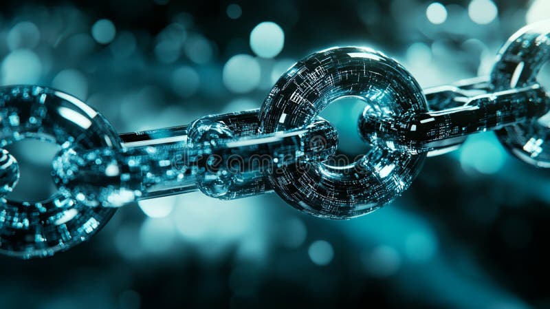 Abstract Digital Chain Link Technology Network Secure Data Blockchain ...
