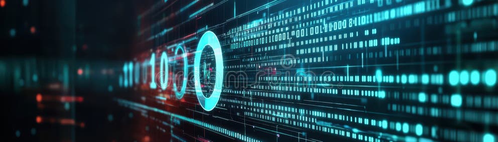 Abstract Digital Circle with Binary Code, Visual Representation of Data ...