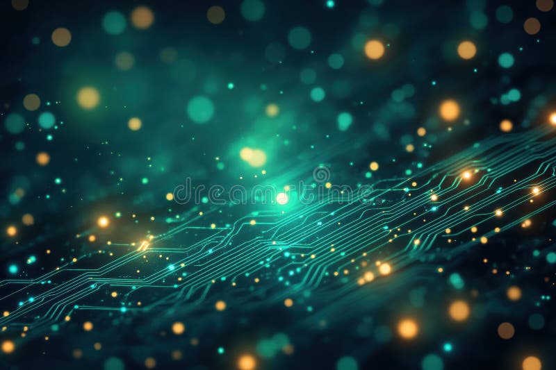 Abstract Digital Circuit Background with Glowing Lights and Dots Stock ...