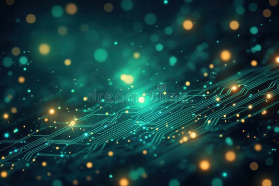 Abstract Digital Circuit Background with Glowing Lights and Dots Stock ...