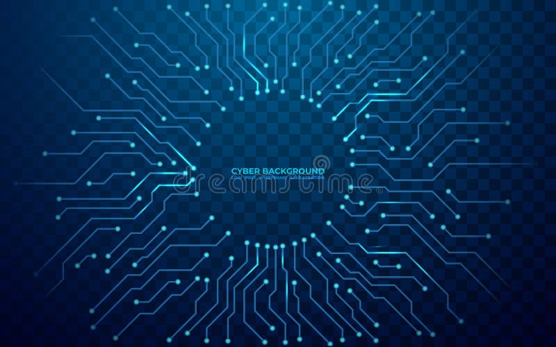 Abstract Digital Circuit Board in Blue. Cyber Background Stock Vector ...