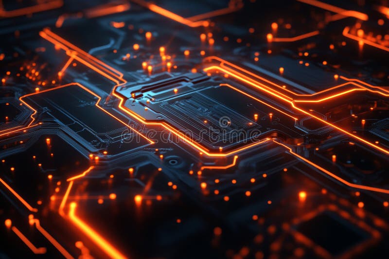 Abstract Digital Circuit Board Design Stock Illustration - Illustration ...