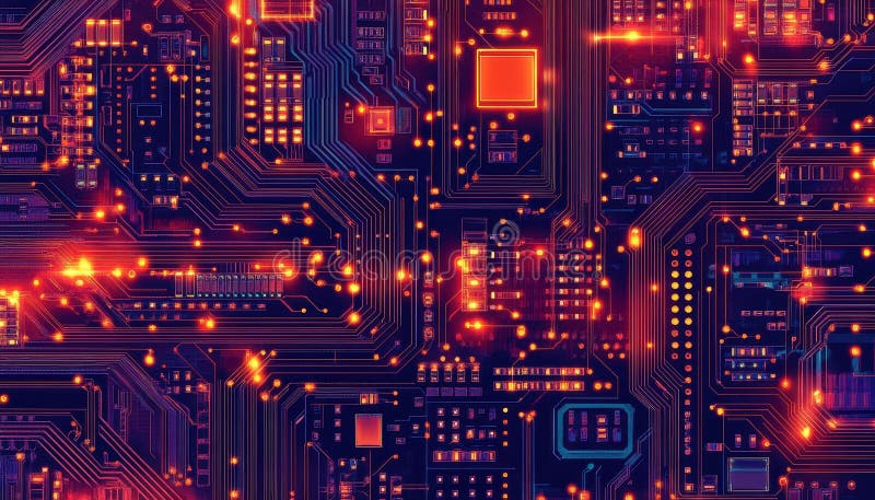 Abstract Digital Circuit Board Wallpaper with Vibrant Colors and ...