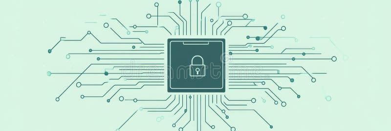 Abstract Digital Circuit with a Central Lock Icon, Illustrating Cyber ... Abstract Digital Circuit with a Central Lock Icon, Illustrating Cyber ...