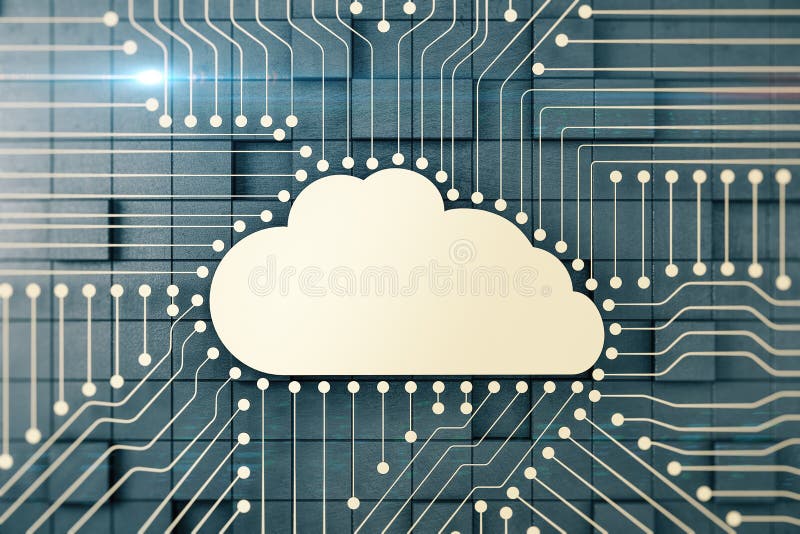 Abstract Digital Circuit Cloud with Connection Points Stock Illustration - Illustration of ...