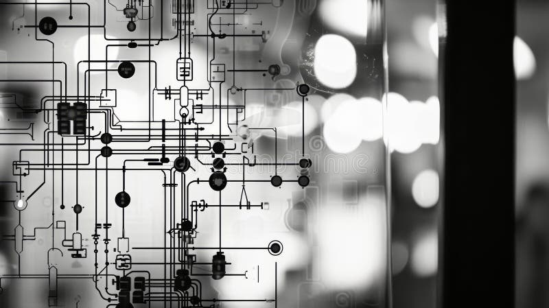 Abstract Digital Circuit Design with Futuristic Aesthetic Stock Image ...