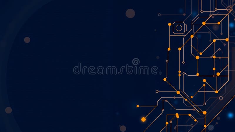 Abstract Digital Circuit Design with Illuminated Nodes and Lines Stock ...
