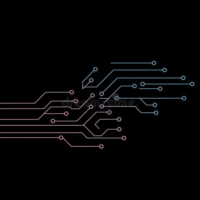 Abstract Digital Circuit Design with Interconnected Lines and Nodes on ...