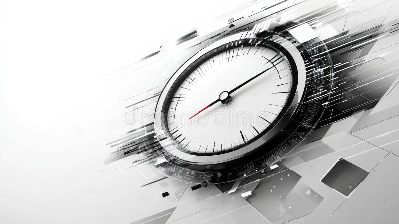 Abstract Digital Clock, Futuristic Time Concept, Showing the Passage of ...
