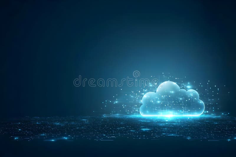 Abstract Digital Cloud Computing Network Concept Stock Illustration ...