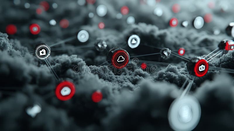 Abstract Digital Cloud Connections Representing User Journey in AI ...