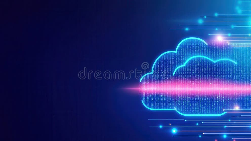 Abstract Digital Cloud Icon Representing Modern Cloud Computing ...