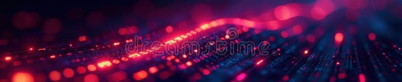 Abstract Digital Code Flow Glowing Lines Binary Data Script Chip