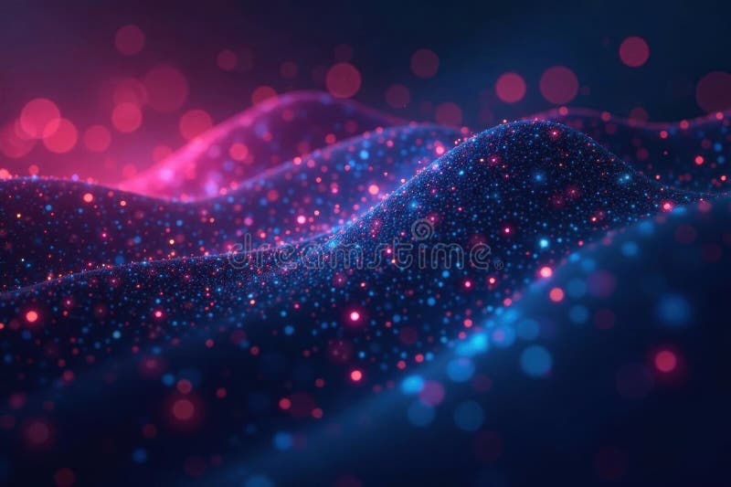 Abstract Digital Code Flowing, Glowing Background, Digital ...
