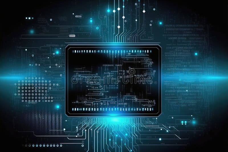 Abstract Digital Code Technology Neon Background in Cyberspace Matrix ...