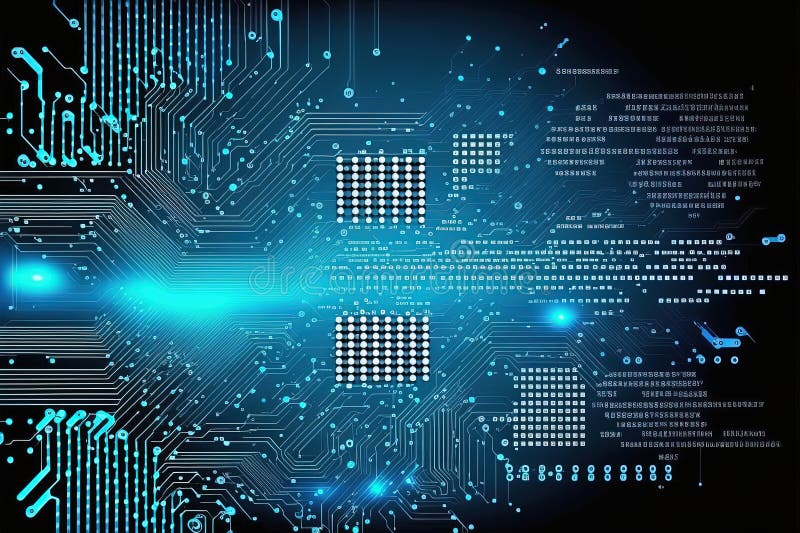 Abstract Digital Code Technology Neon Background in Cyberspace Matrix ...