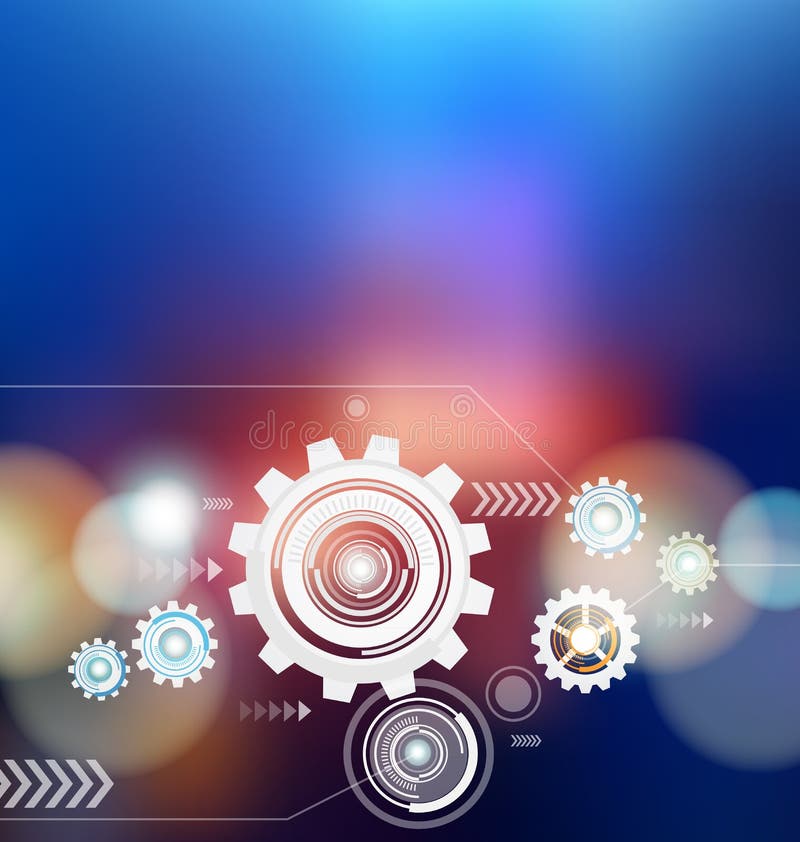 Abstract Digital Cogs Wheels Background Vector Design Stock Vector ...