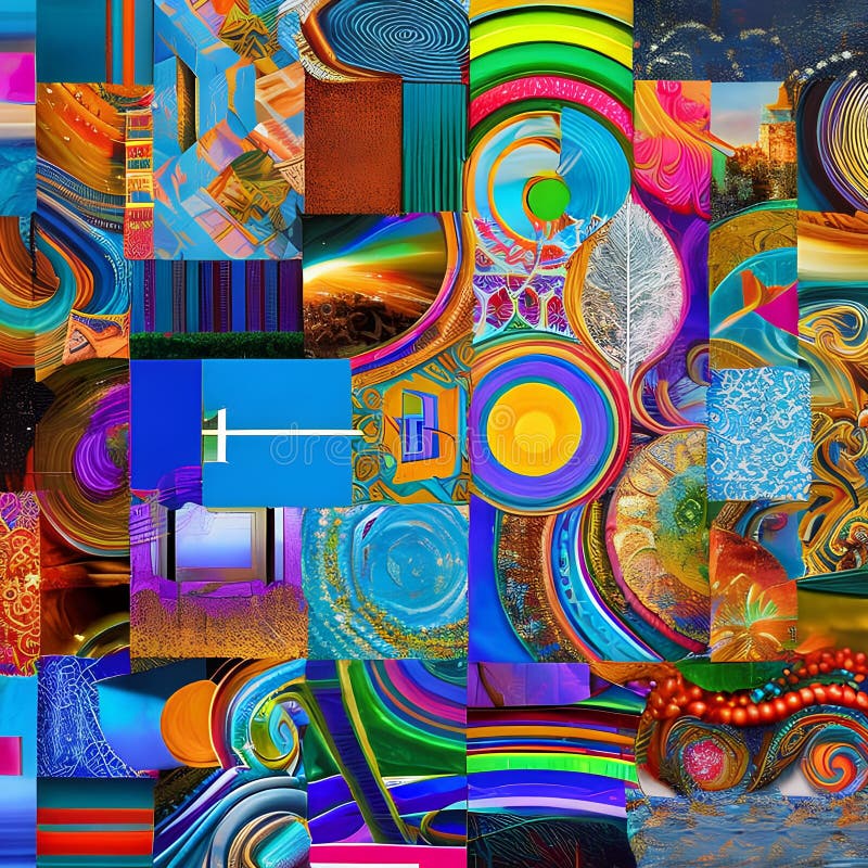 1346 Abstract Digital Collage: a Creative and Eclectic Background ...